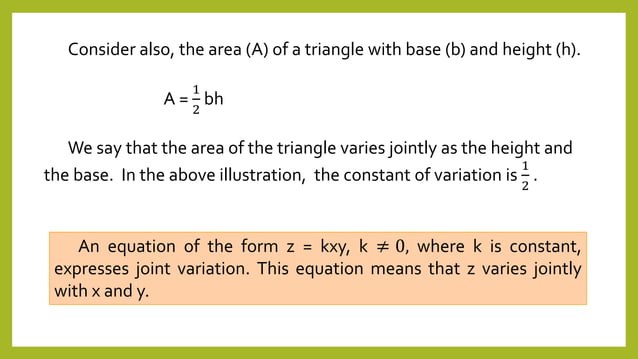 Joint variation | PPTX | Physics | Science