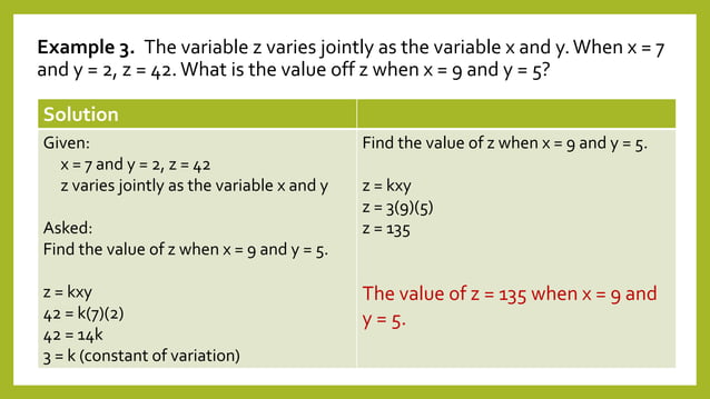 Joint variation | PPTX | Physics | Science