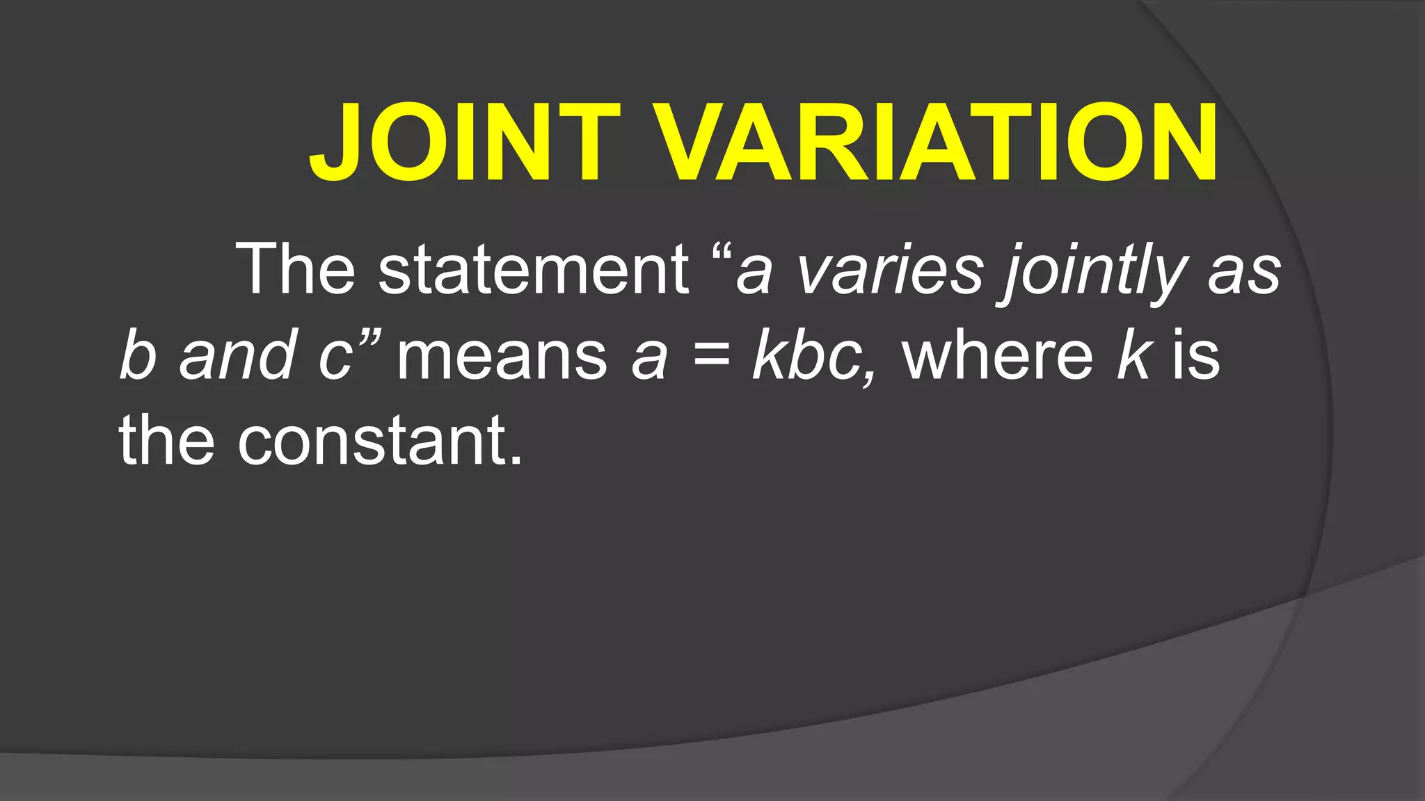 Joint variation solve problem | PPTX