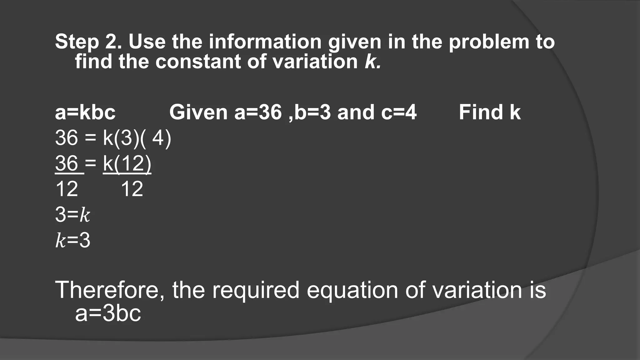 Joint variation solve problem | PPTX