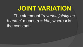 Joint variation solve problem | PPTX