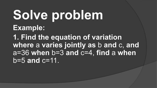 Joint variation solve problem | PPT