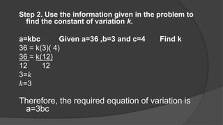 Joint variation solve problem | PPTX