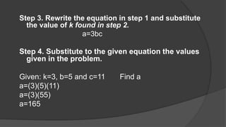 Joint variation solve problem | PPTX