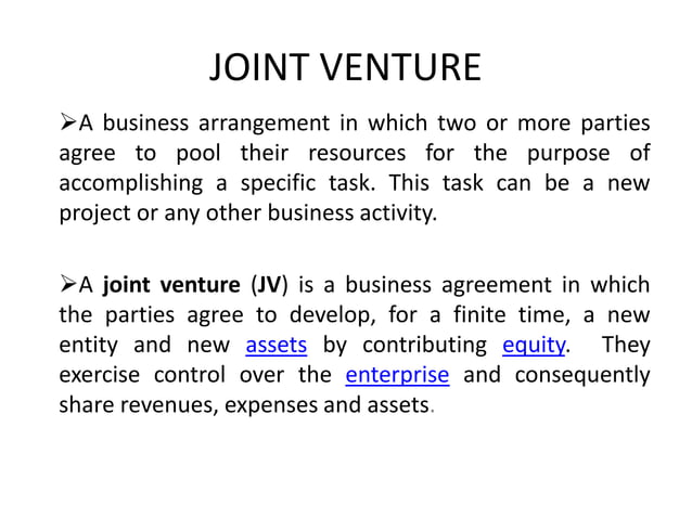 Joint venture | PPTX