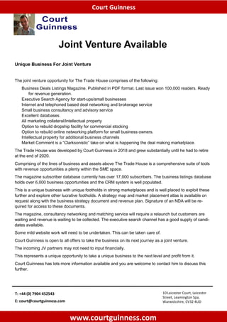 Trade House Joint Venture Flyer | PDF