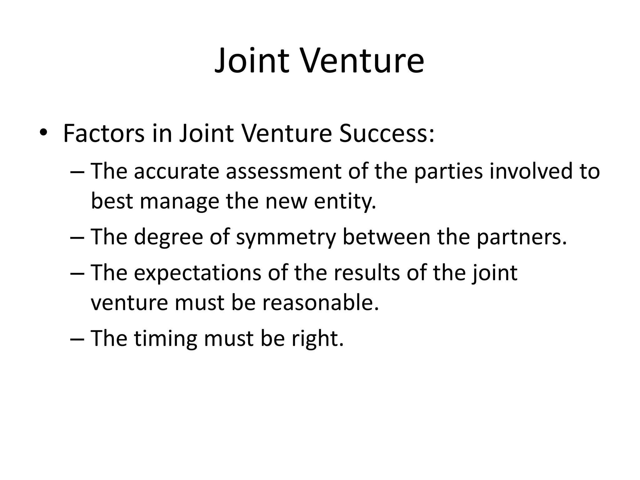 Joint venture & acquisition | PPTX