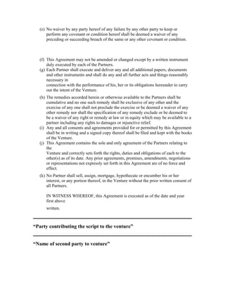 Joint venture agreement (1) | DOC