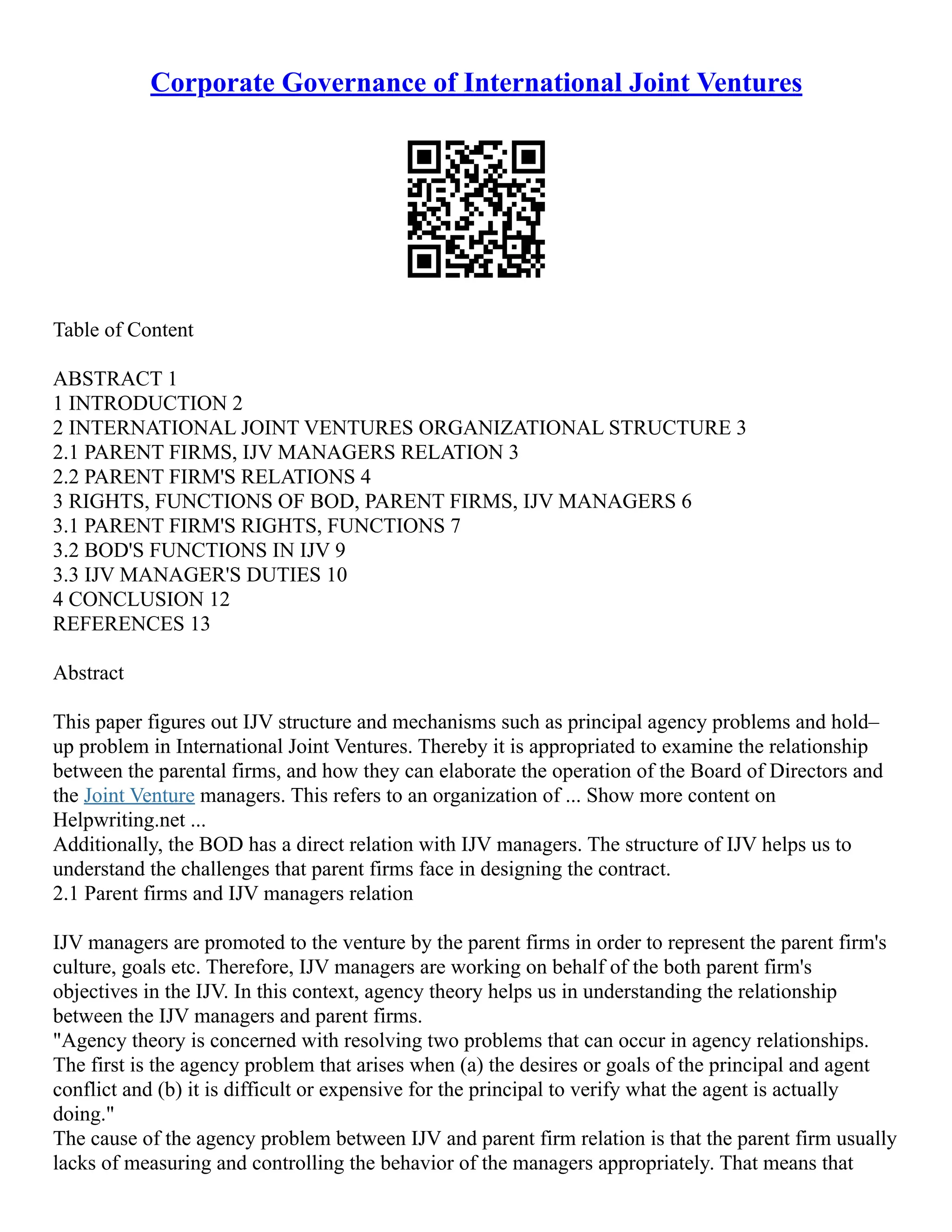 Joint Venture Failures | PDF