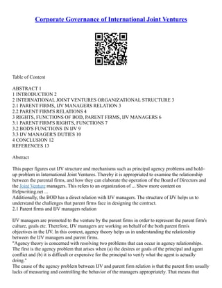 Joint Venture Failures | PDF