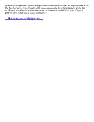 Joint Venture Failures | PDF