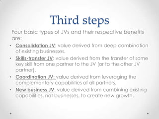Joint venture key steps | PPTX