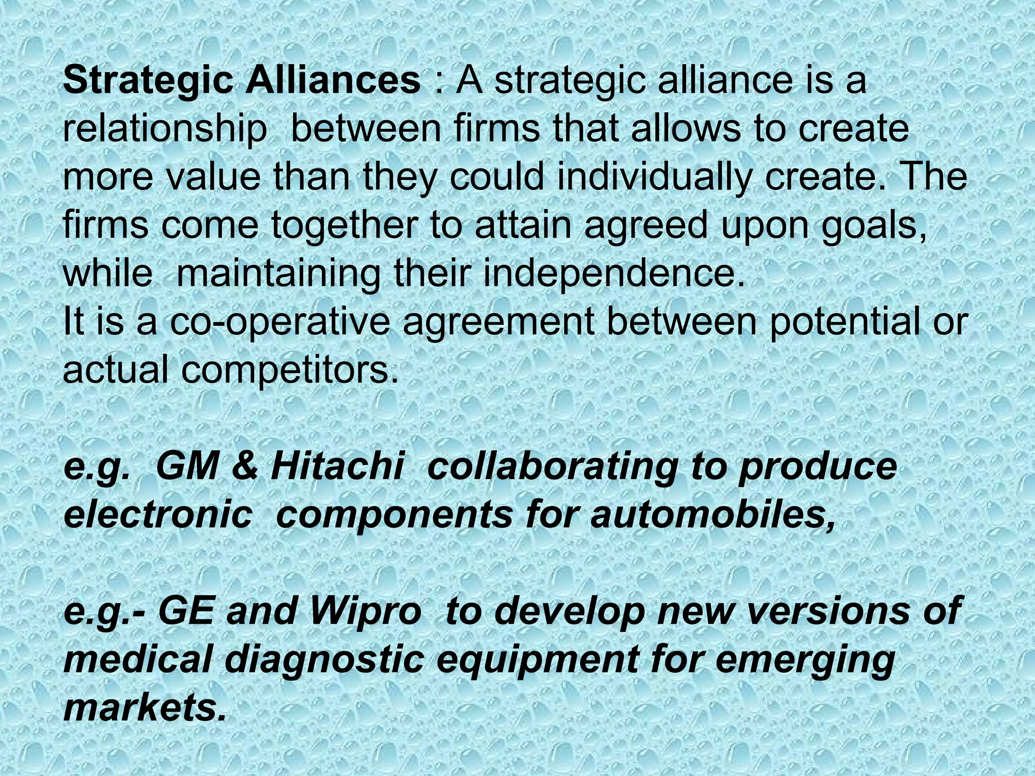 Joint ventures and strategic alliances | PPT