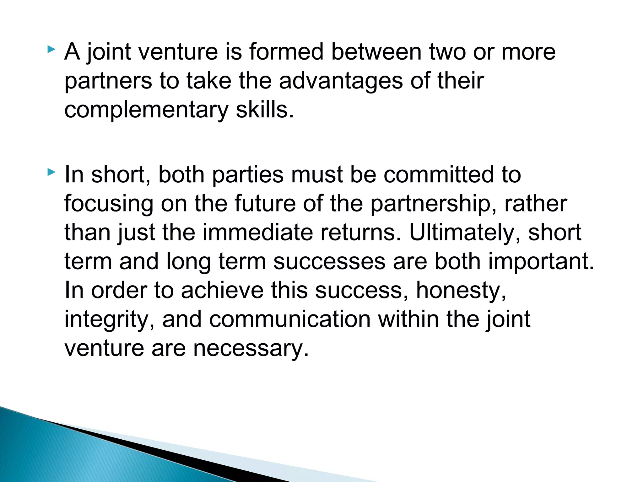 Joint venture svp | PPT