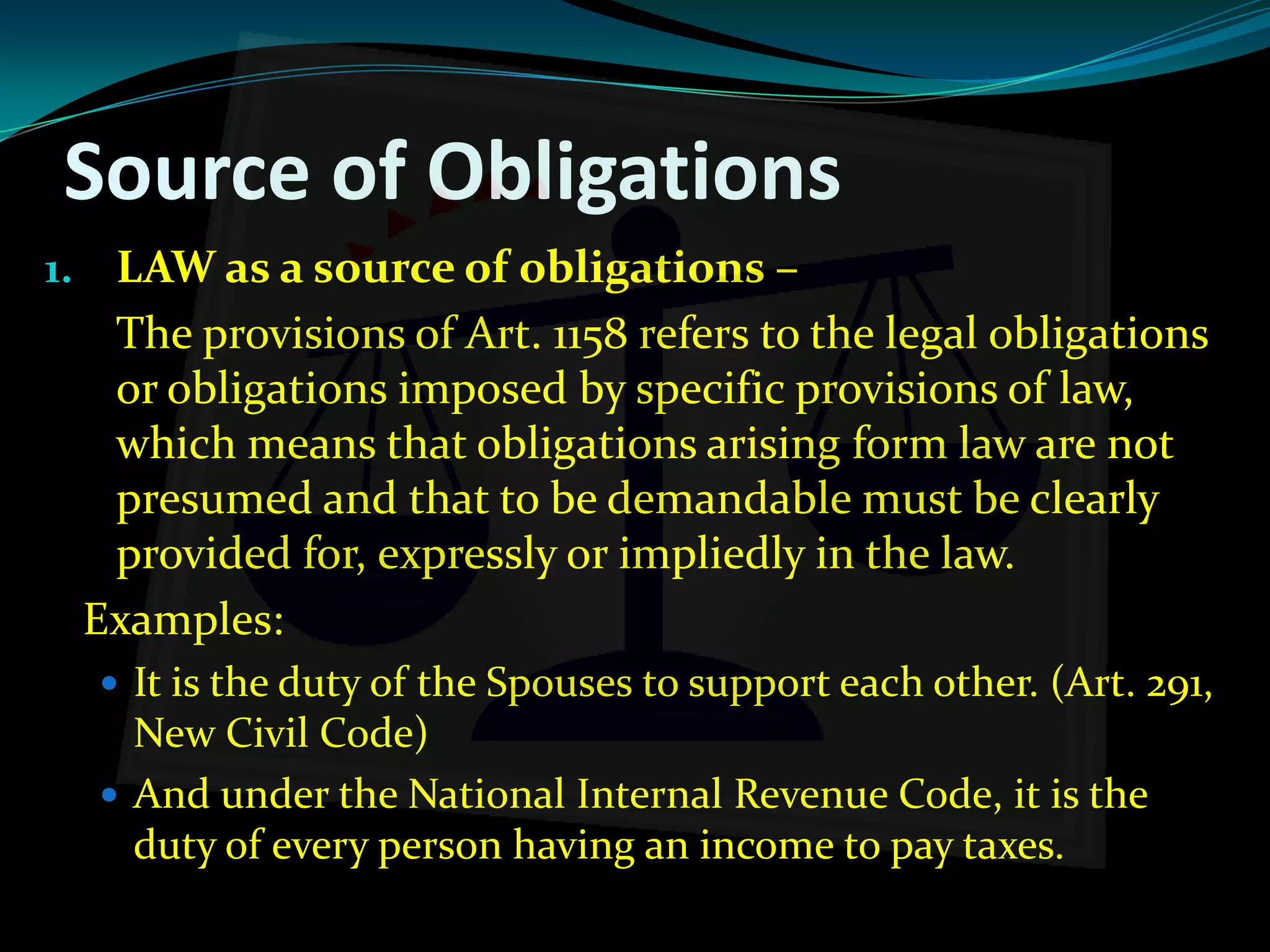 Jojo obligation and contracts ppt. | PPTX