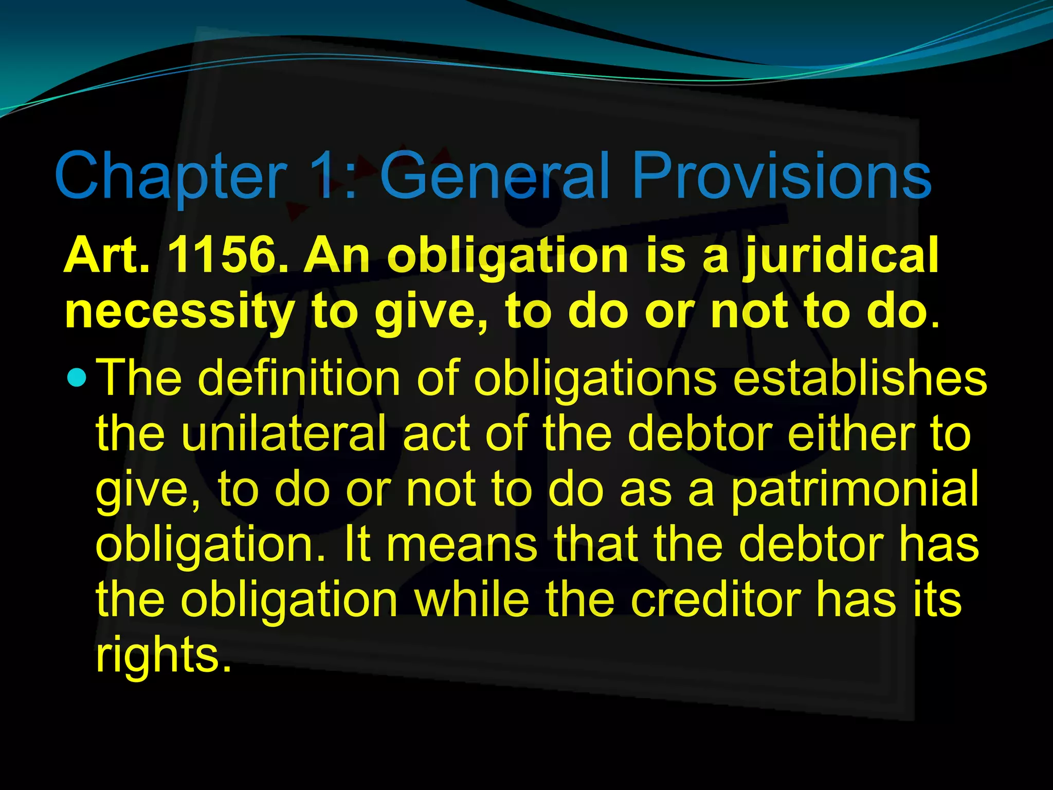 Jojo obligation and contracts ppt. | PPTX