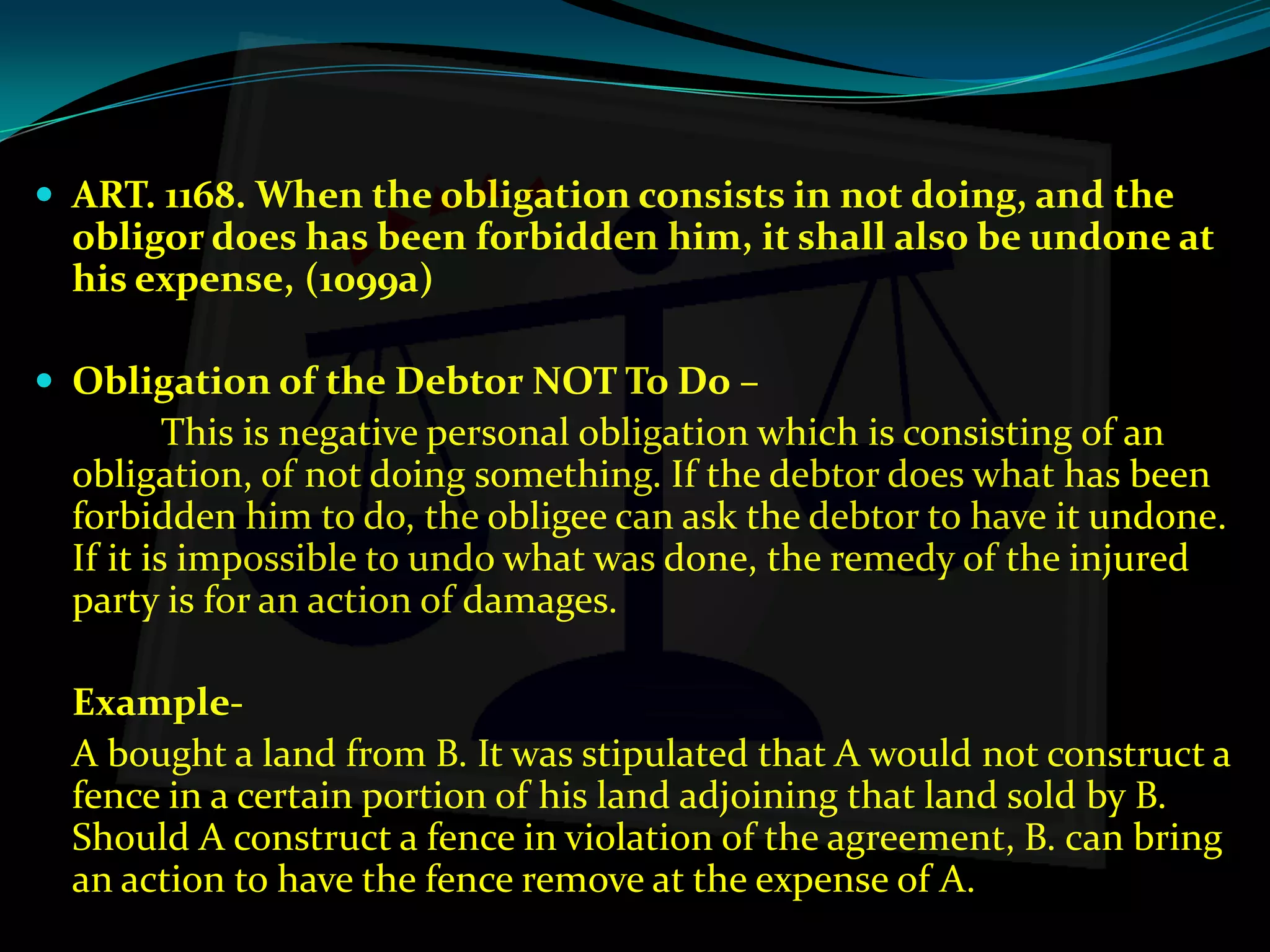 Jojo obligation and contracts ppt. | PPTX