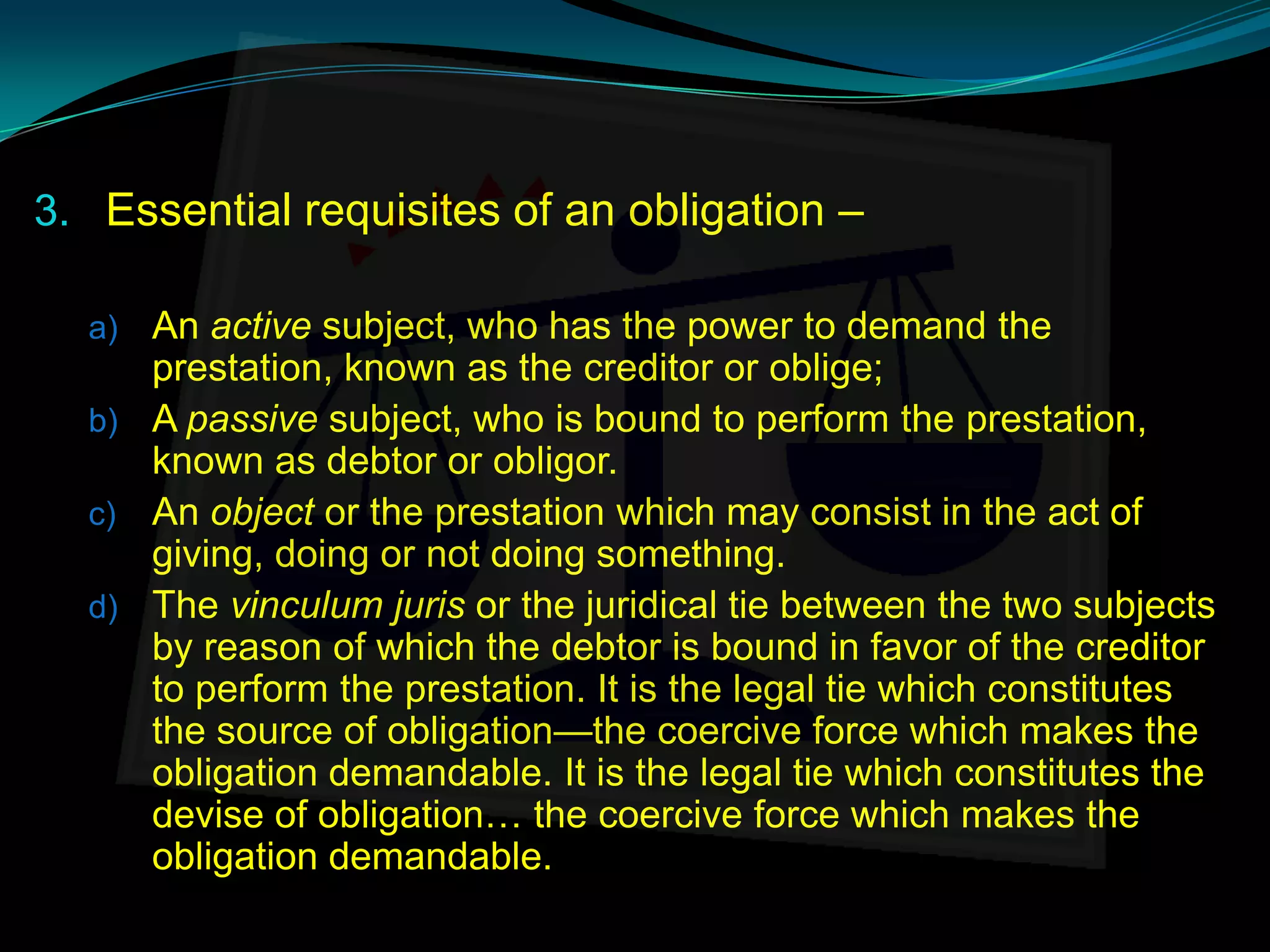 Jojo obligation and contracts ppt. | PPTX