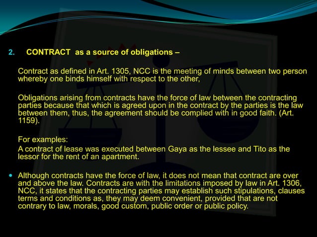 Jojo obligation and contracts ppt. | PPTX