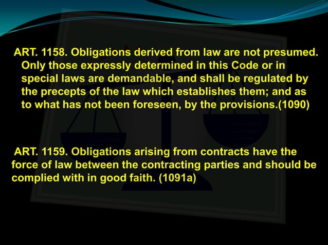Jojo obligation and contracts ppt. | PPTX