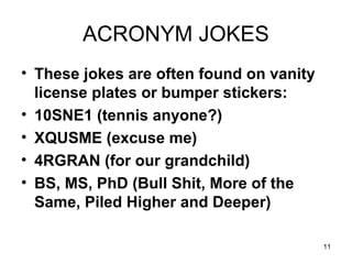 Jokes, Joke Cycles, and Practical Jokes | PPT