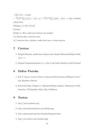 Integral Riemann Stieltjes | PDF