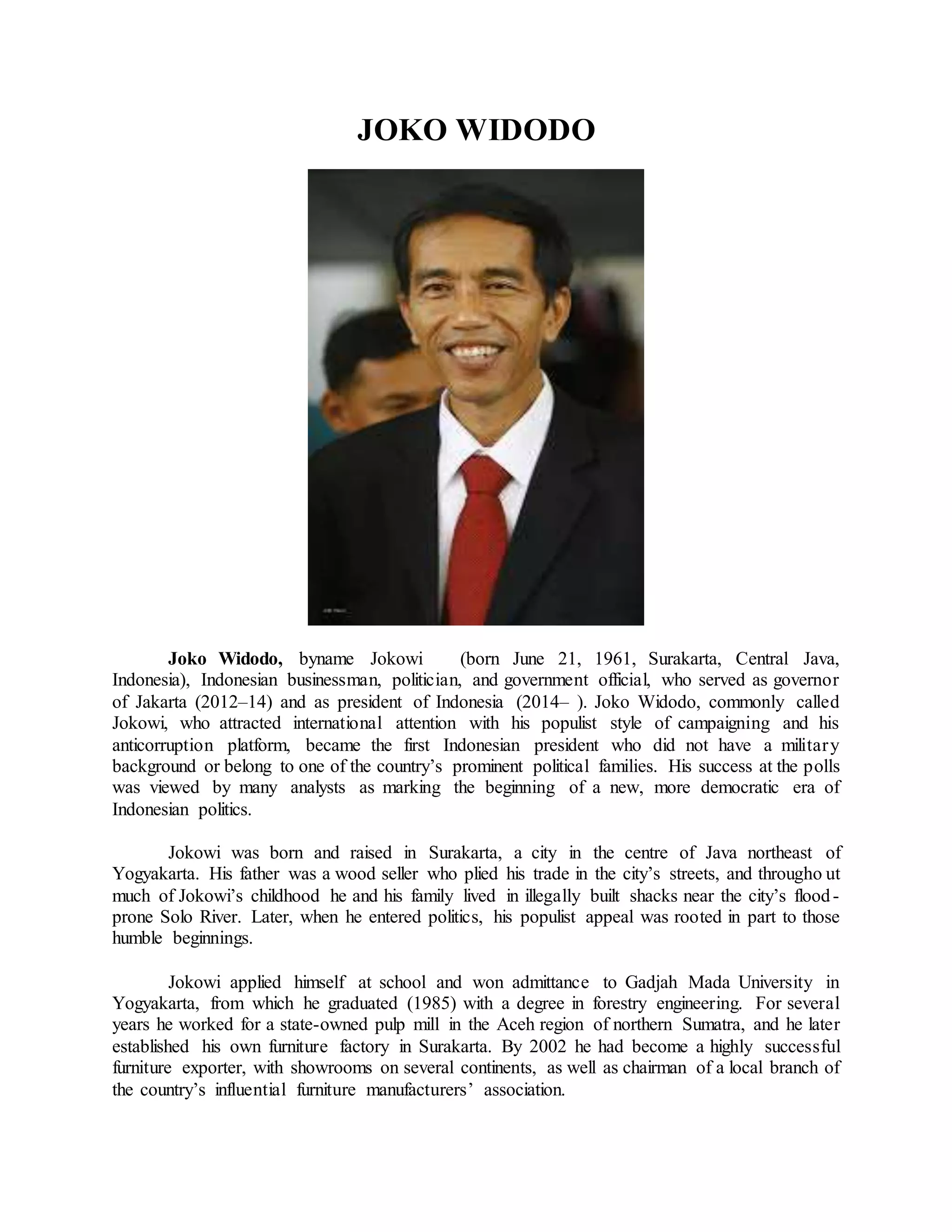 Biografy of Joko widodo | DOCX