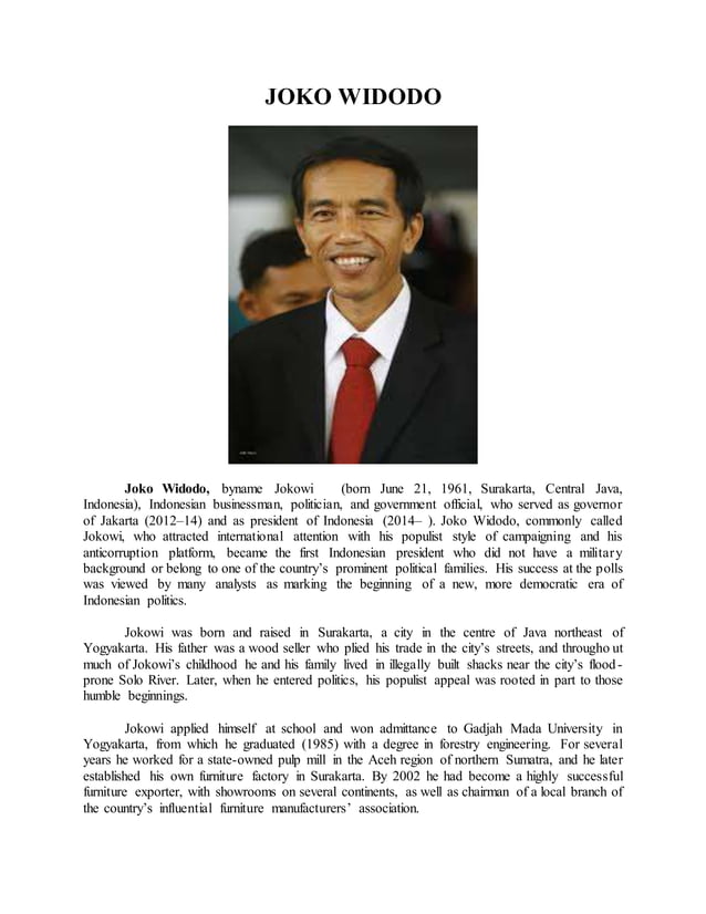 Biografy of Joko widodo | PDF
