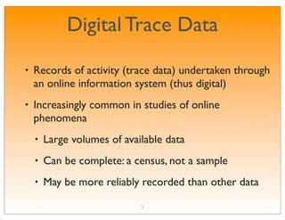 Secondary data analysis with digital trace data | PDF | Databases ...