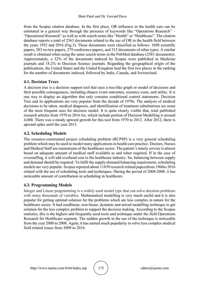 OPERATIONS RESEARCH TECHNIQUES AND ITS’ APPLICATION IN HEALTHCARE ...