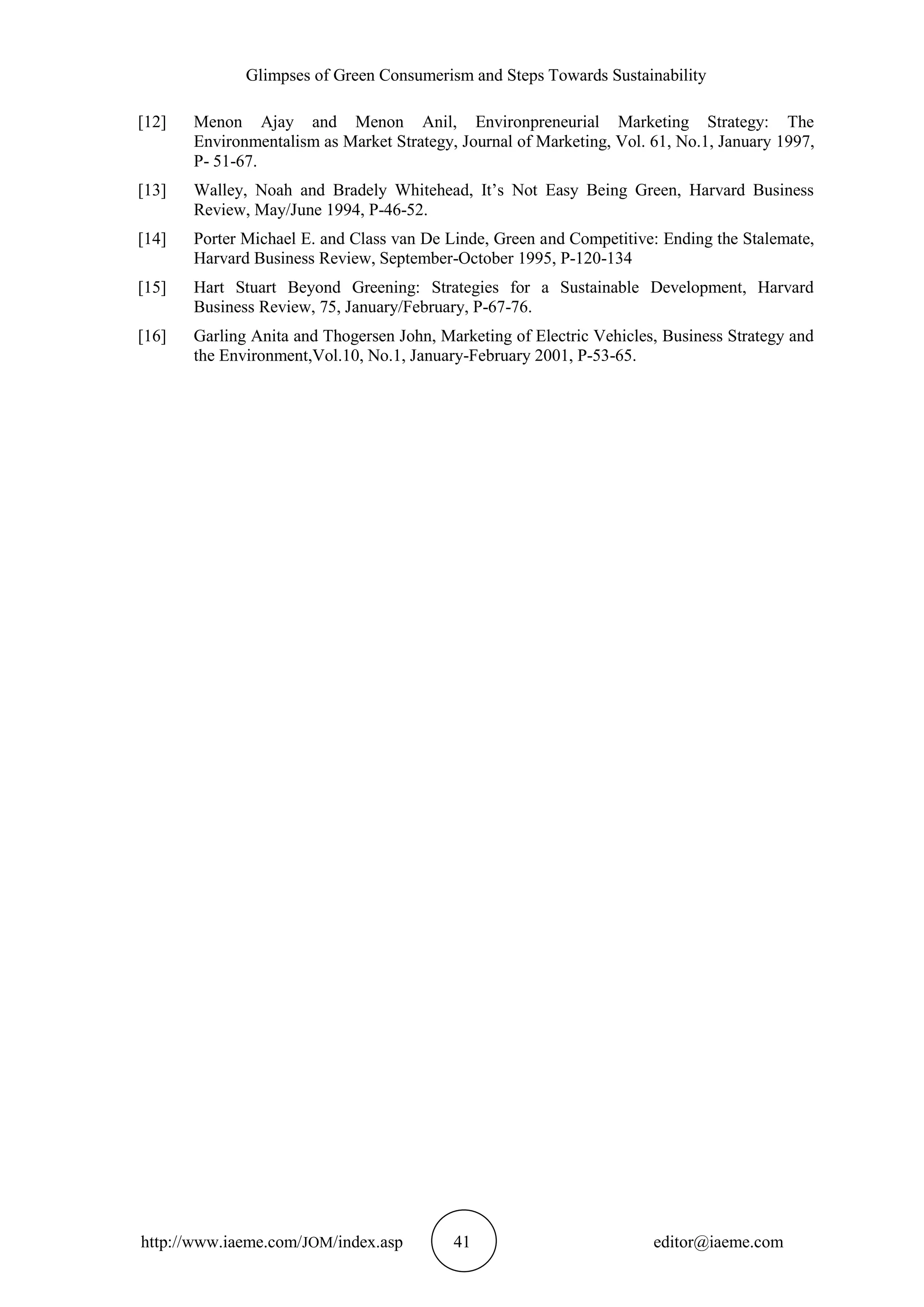 GLIMPSES OF GREEN CONSUMERISM AND STEPS TOWARDS SUSTAINABILITY | PDF