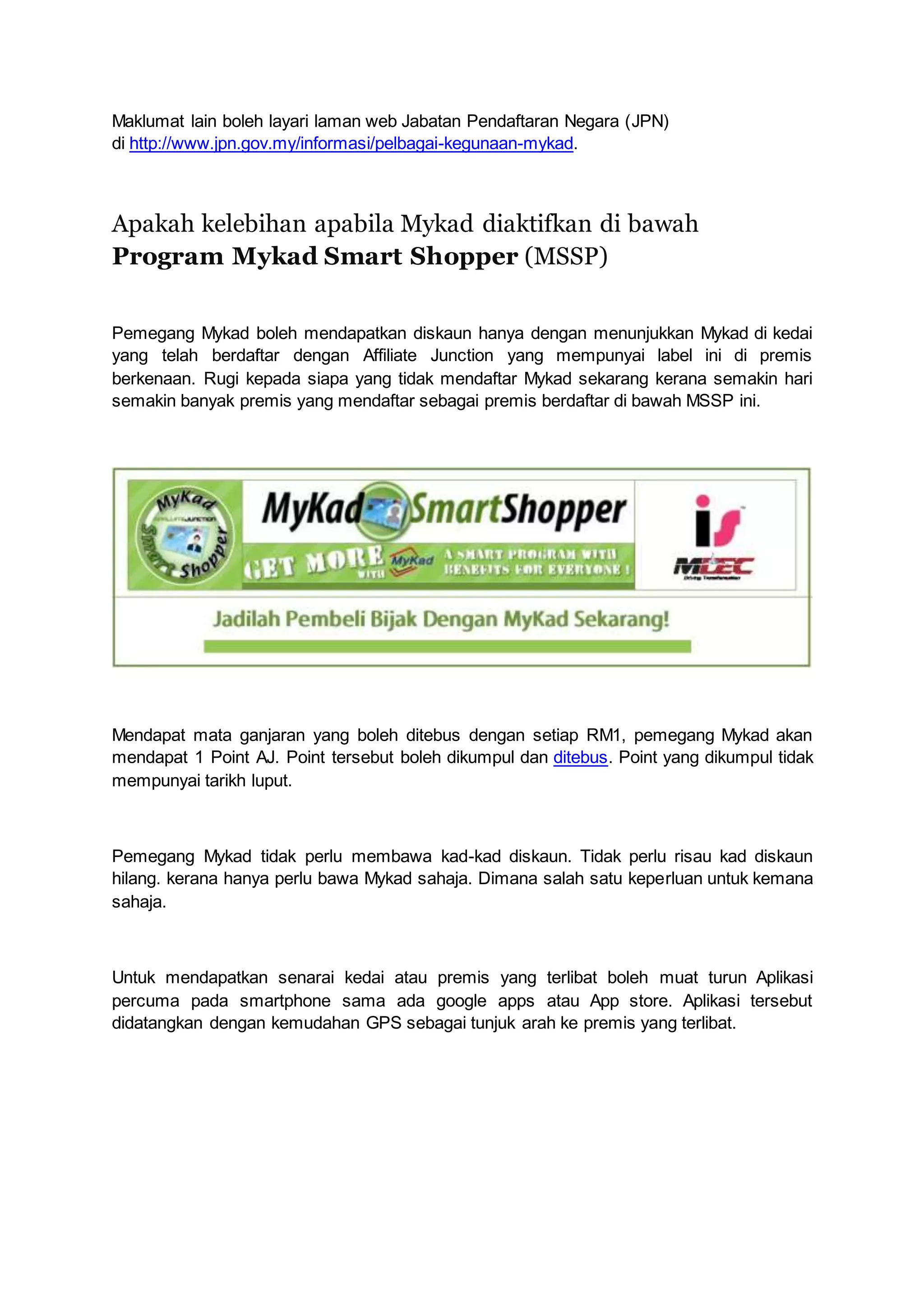 Jom aktifkan fungsi ke 50 mykad | PDF | Free Download