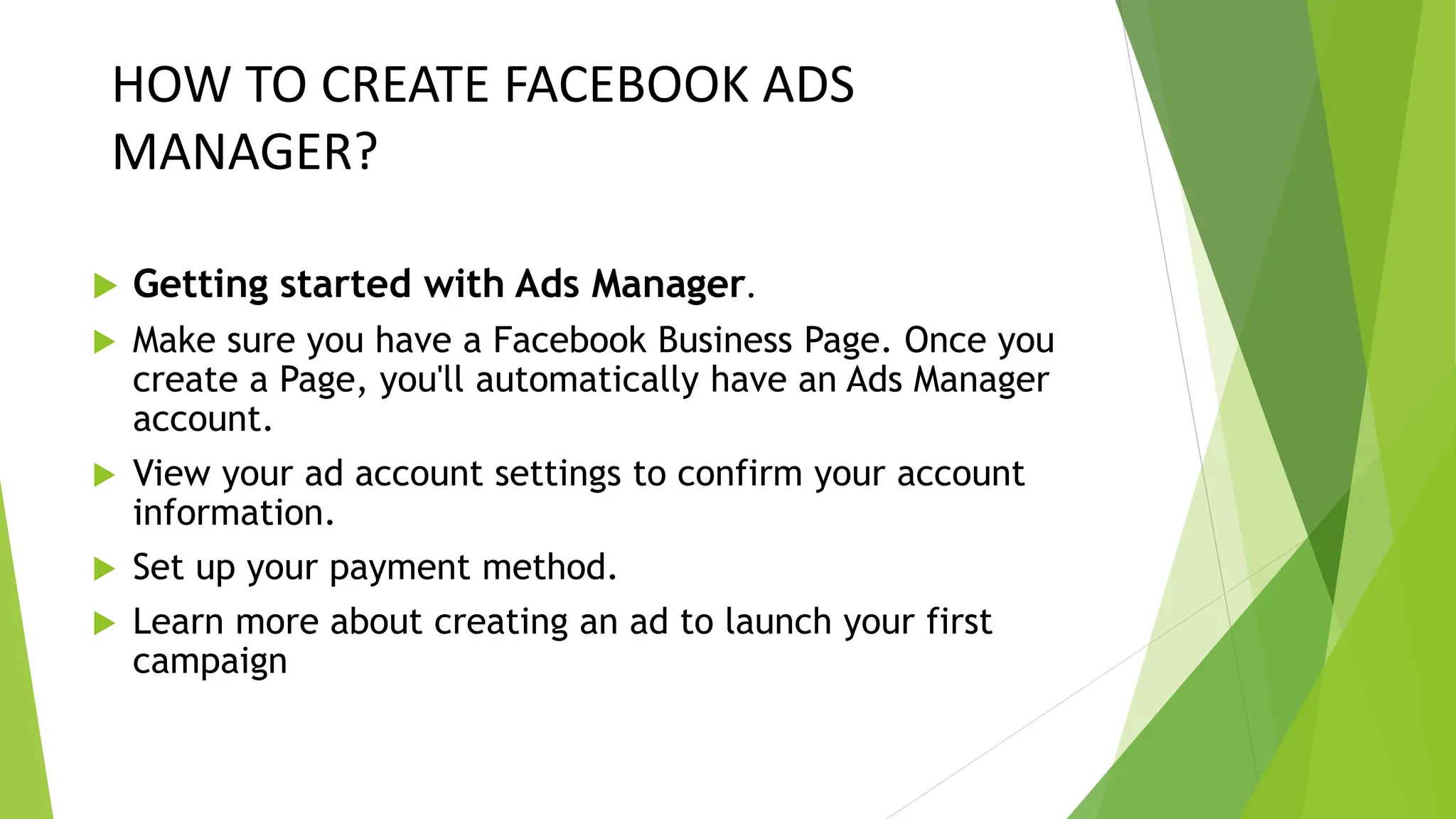 FACEBOOK ADS MANAGER | PPTX