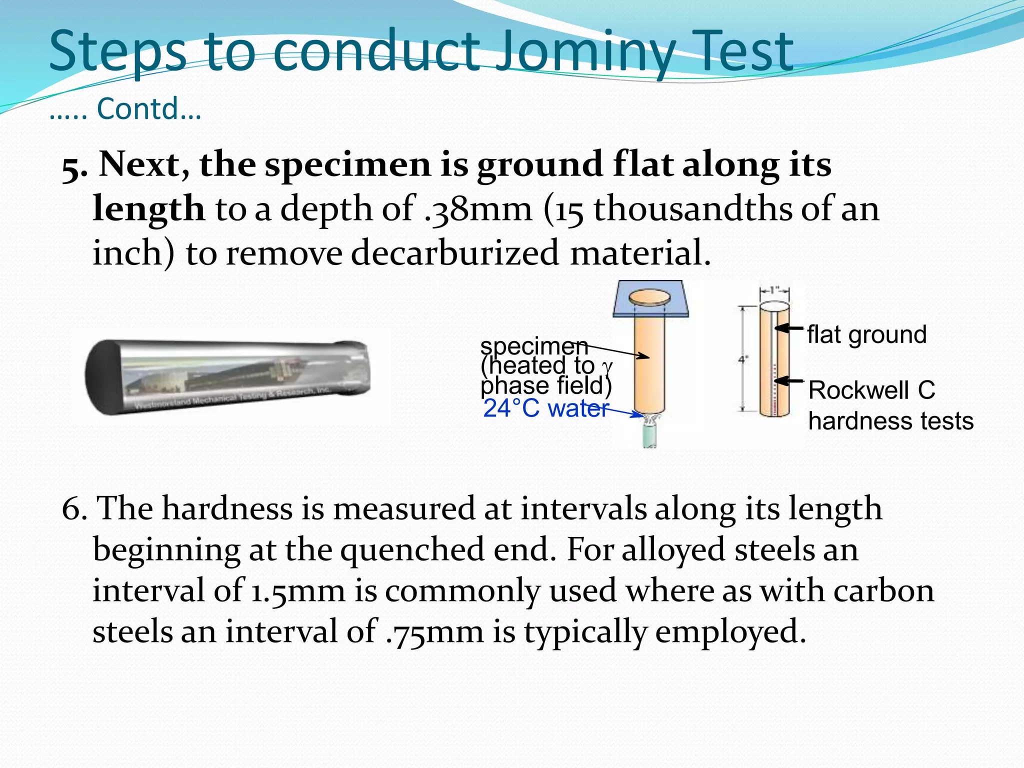Jominy end quench hardenability test | PPTX