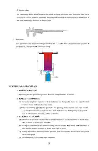 Hardeninig of steel (Jominy test)-CoET- udsm | PDF | Chemistry | Science