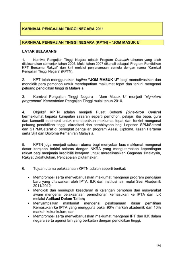 Jom masuk U ~ !! | PDF