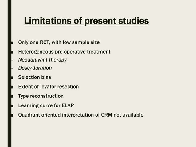 Extra Levator Abdomino Perineal Resection | PPTX | Death, Injury, or ...