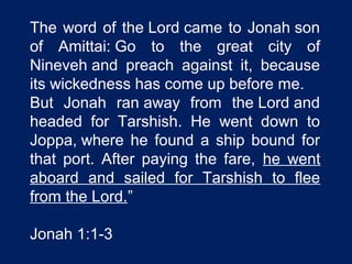 Repentance Revisited: A Brief Study of the Book of Jonah | PPT