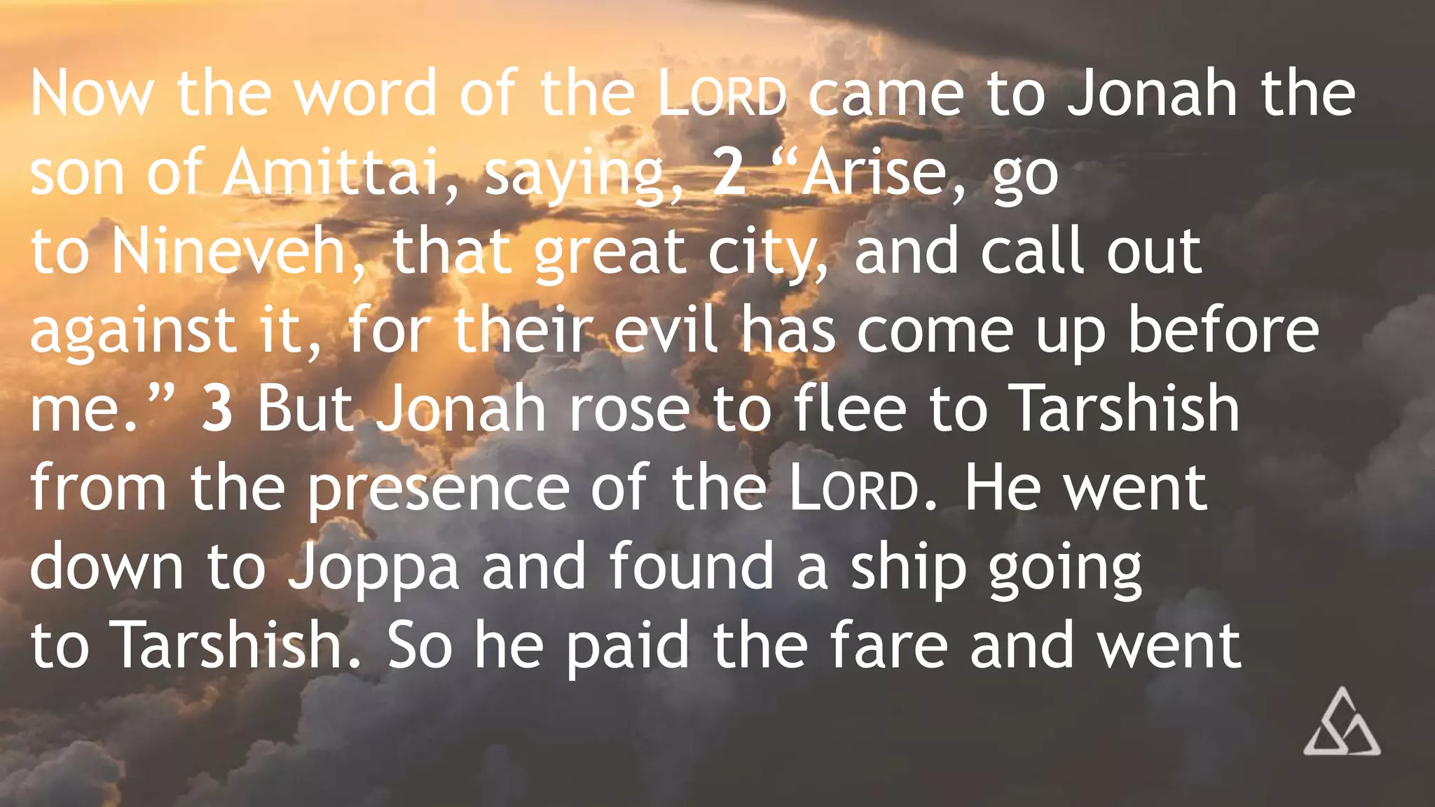 Into the Storm of God's Grace: Jonah 1 | PPTX
