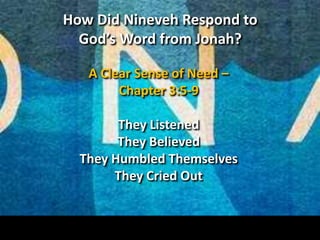 Jonah Chapter 3: Nineveh Repented before the Lord | PPTX | Christianity ...