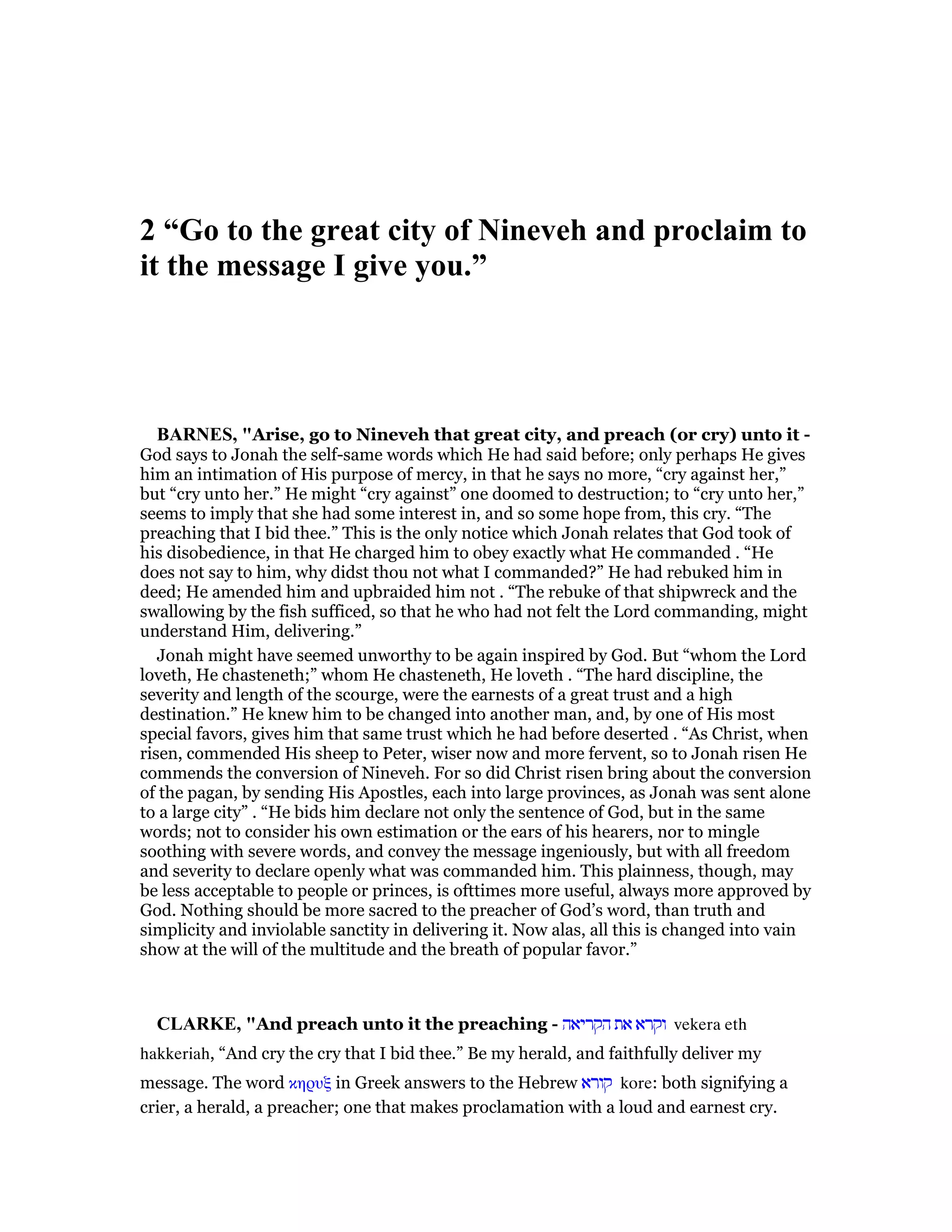 Jonah 3 commentary | PDF