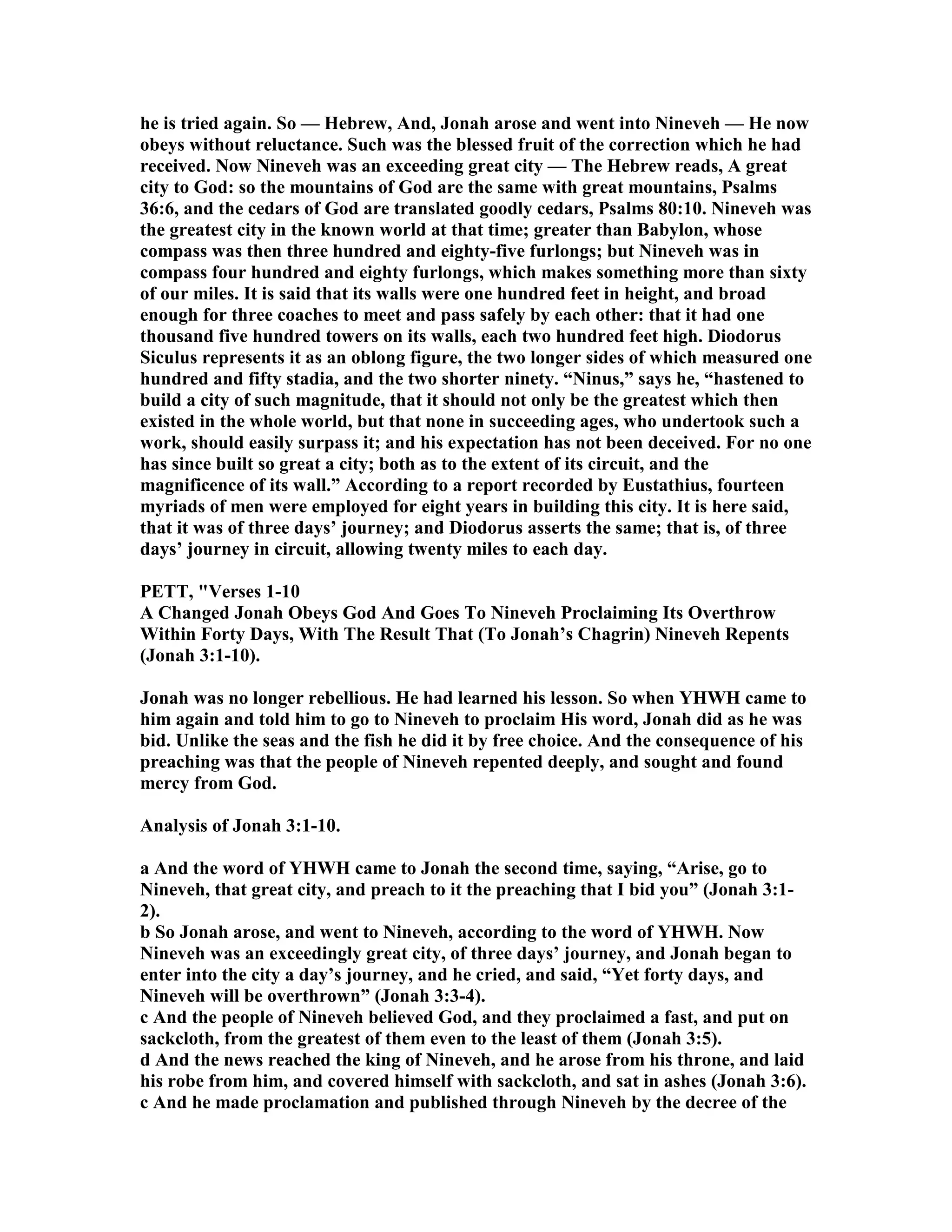 Jonah 3 commentary | PDF