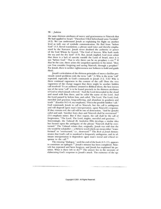 Jonah analysis and epilogue Rabbi Dr. Pinchas Kahn | PDF