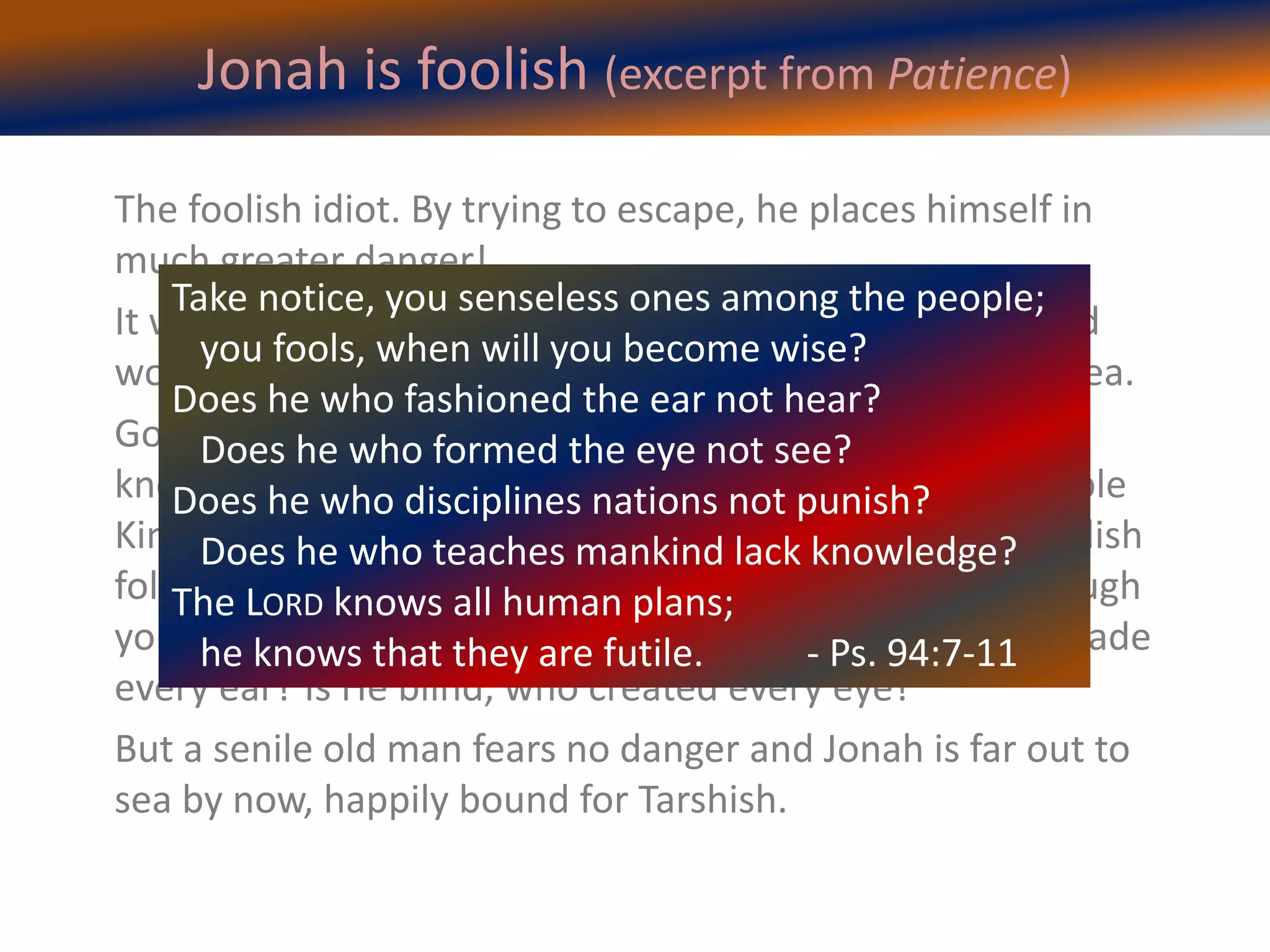 Jonah The Grumpy Prophet | PPT