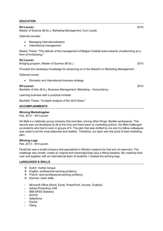 Jonas Rits - resume | PDF