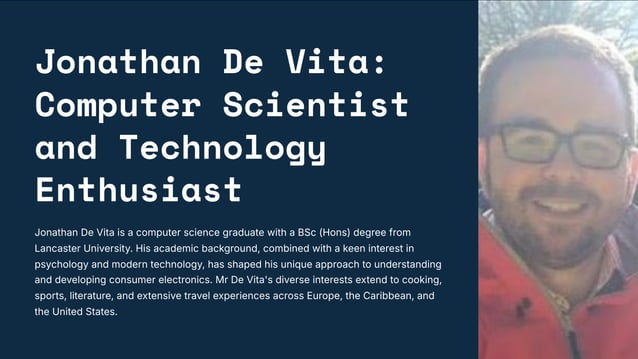 Jonathan De Vita - Computer Scientist and Technology Enthusiast | PPT