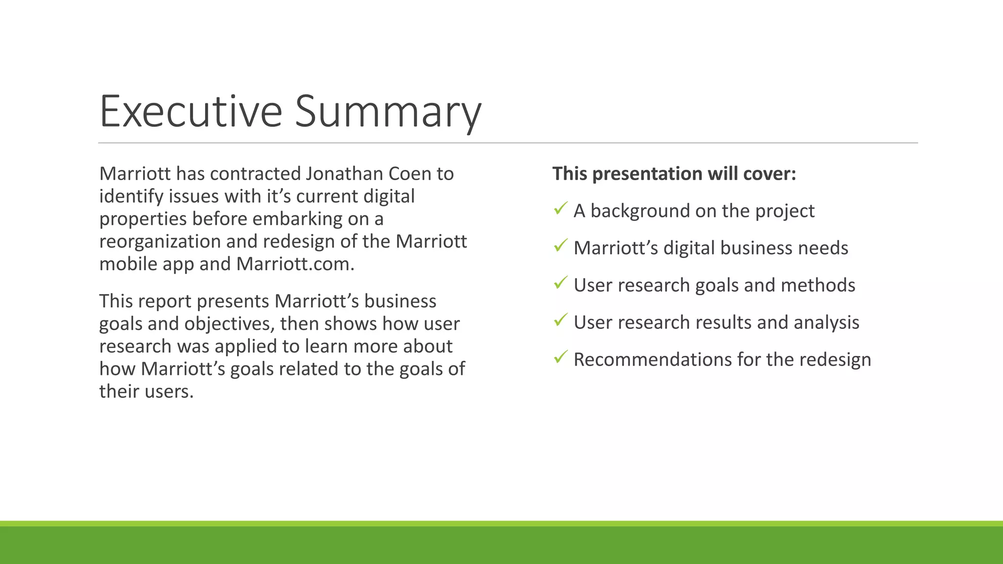 Marriott User Research Findings | PPTX