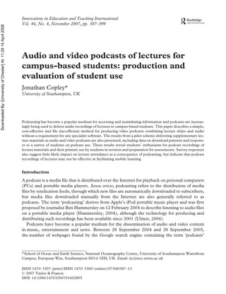 Jonathan copely | PDF | Digital Audio | Computer Software and Applications