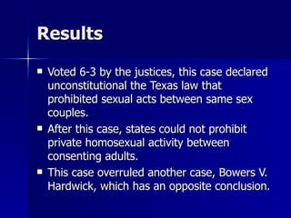 Jonathan Euceda Lawrence V. Texas | PPT | Legal Services Industry | Industries