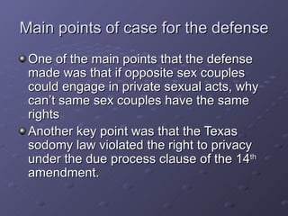 Jonathan Euceda Lawrence V. Texas | PPT | Legal Services Industry | Industries